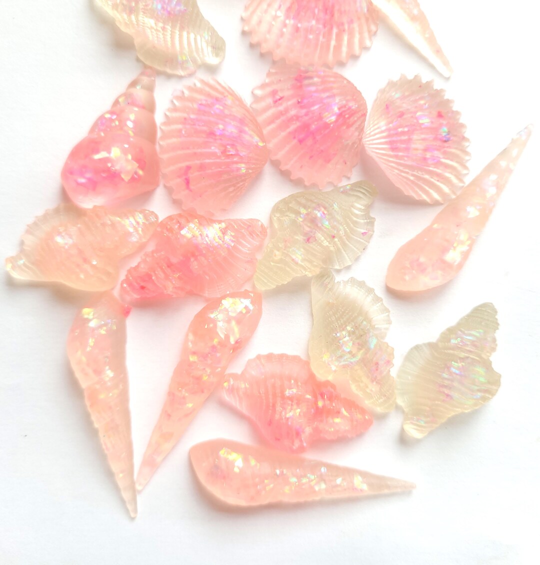 5/10/20/50/100/200 Pcs Pastel PINK Conch Seashell Cabochon Set, Shell ...