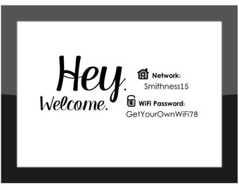 Funny Wi-fi Network & Password Sign / Guest Room Office - Etsy