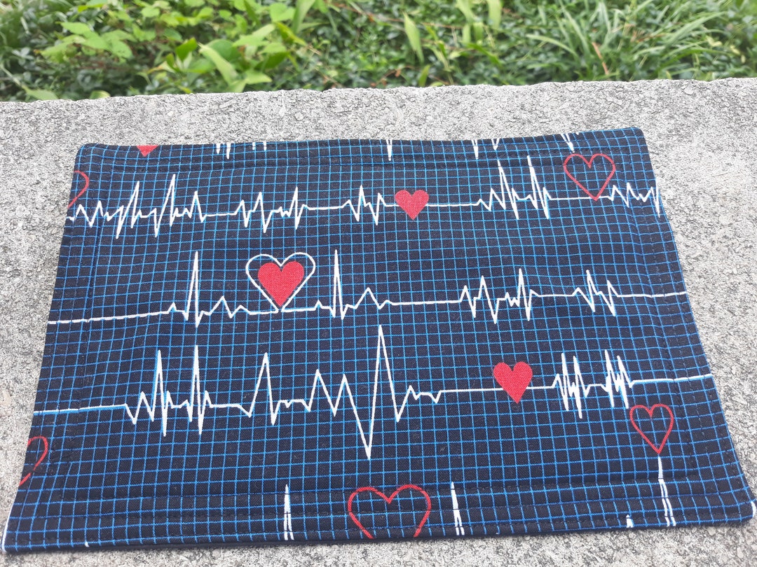 Medical Mug Rug - EKG Fabric Snack Mat - Etsy