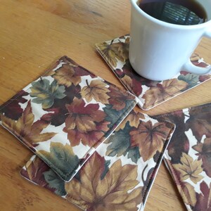 Fall Leaves Fabric Coasters, Set of Four, Autumn Coasters - Etsy
