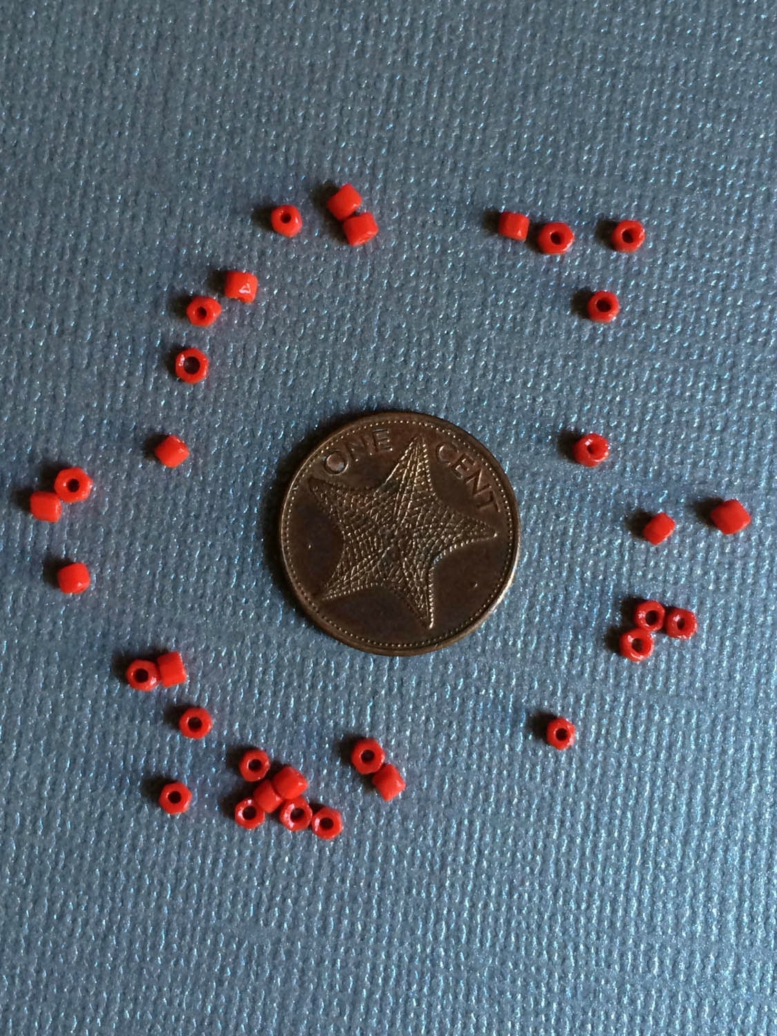 Short Hank (10 Strands) Vintage Bright Red Hex-cut Czech Glass Seed ...