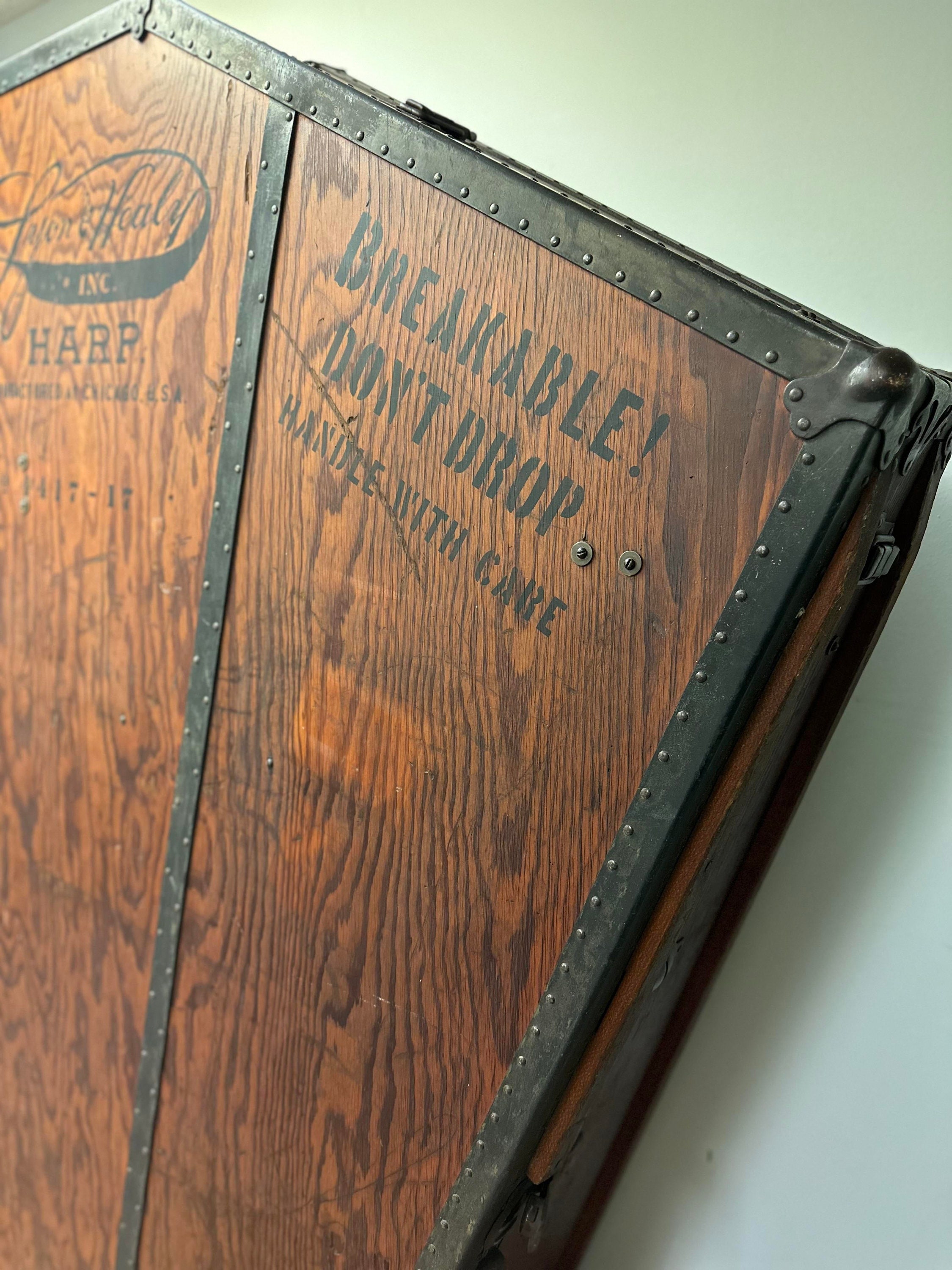 Antique Lyon and Healy Oak Harp Case - Etsy