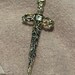 VINTAGE SWORD BROOCH Gold Tone Medieval Award, Old Clasp, White ...