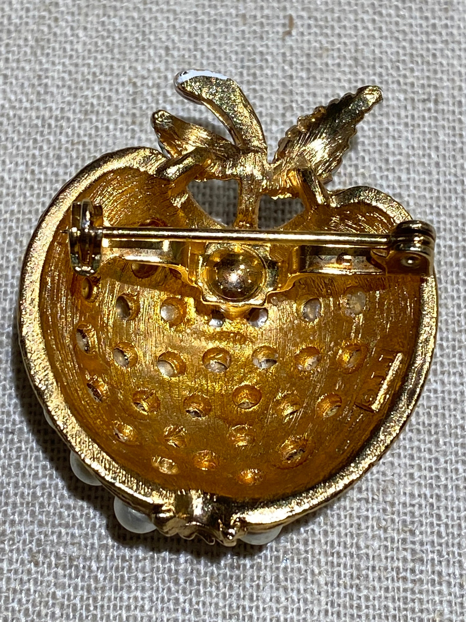Signed J.J. Apple Brooch With Faux Pearls - Etsy