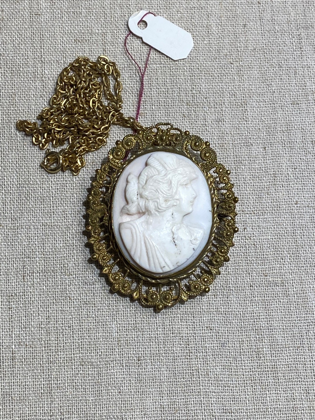 Italian Hand Carved Coral Cameo in American Made Setting - Etsy