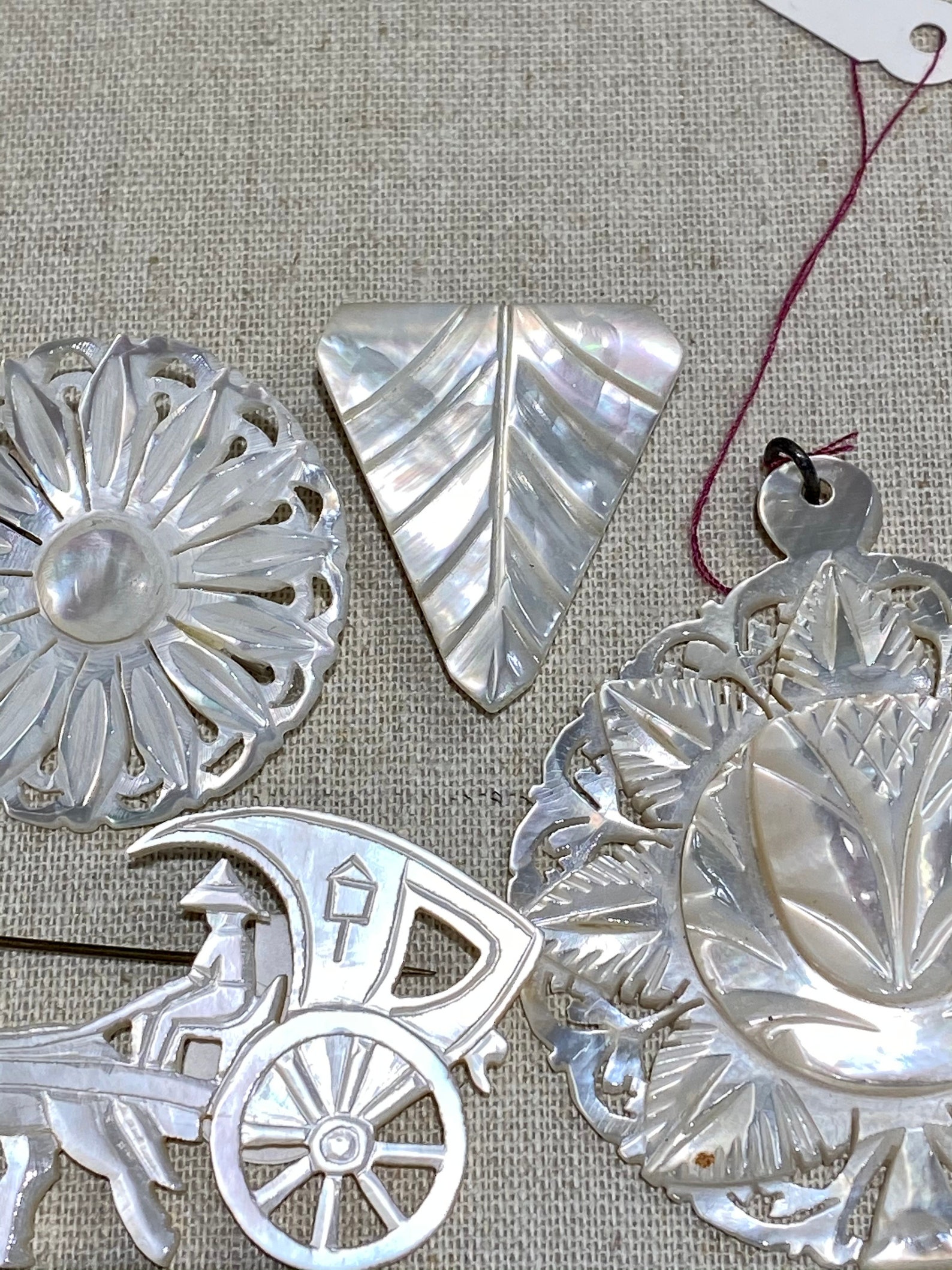 Carved Mother of Pearl Pieces Lot of 4 - Etsy