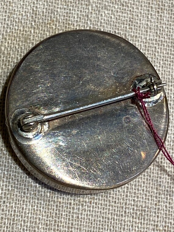 Antique Hand Painted Porcelain Disk or Button With Bu… - Gem