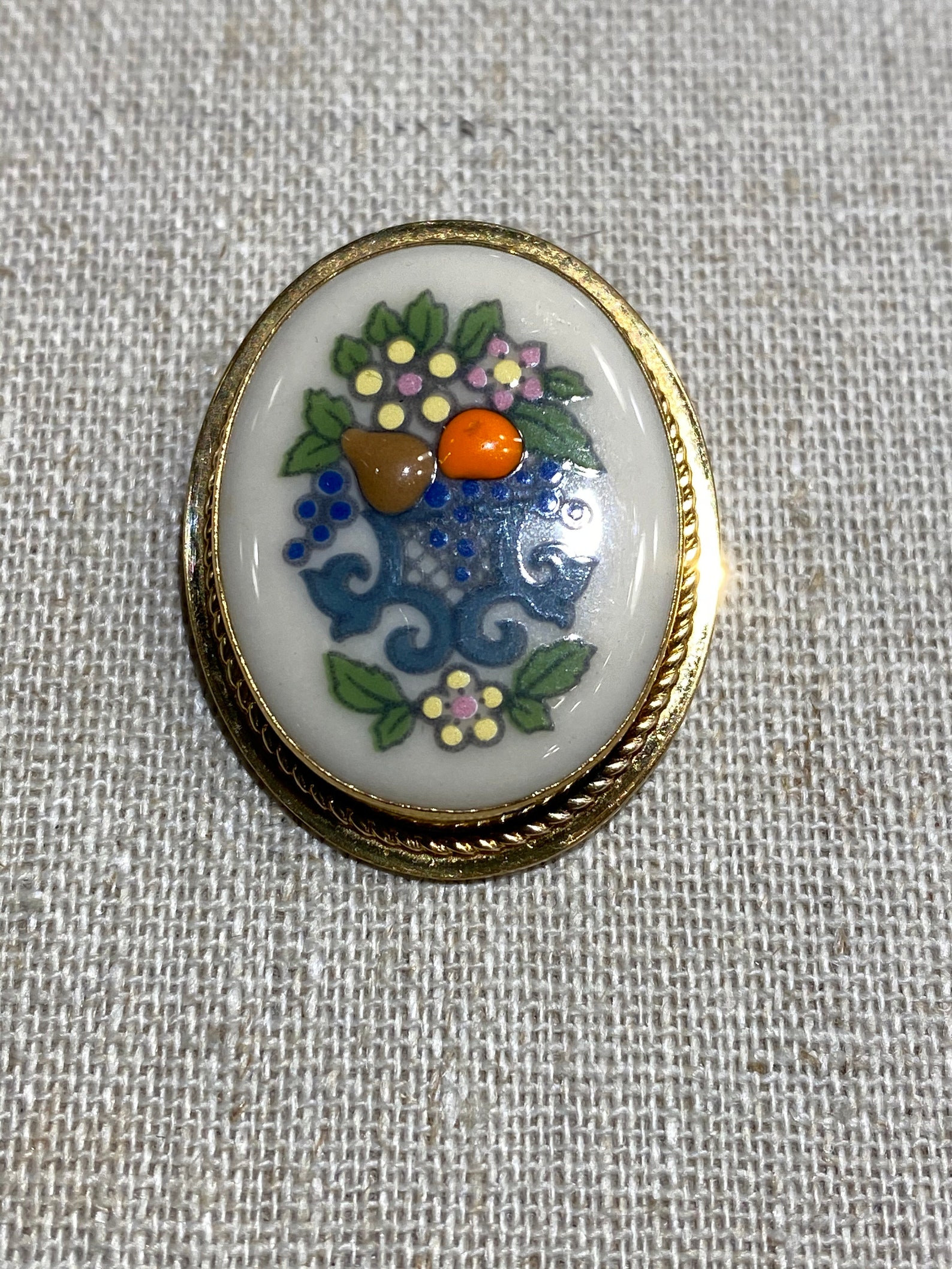 Hand Painted Lenox Porcelain Pendant Brooch - Etsy