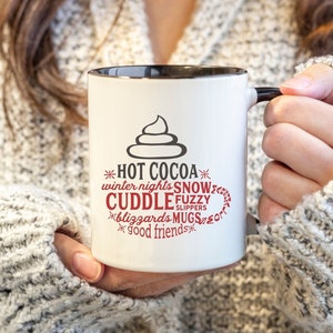 Hot Cocoa Winter Nights Camping Mug, Cute Coffee Mug, Christmas Morning ...