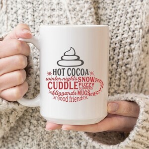 Hot Cocoa Winter Nights Camping Mug, Cute Coffee Mug, Christmas Morning ...