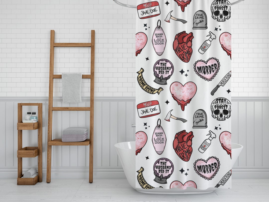 True Crime Shower Curtain, True Crime Obsessed, True Crime Home Decor ...