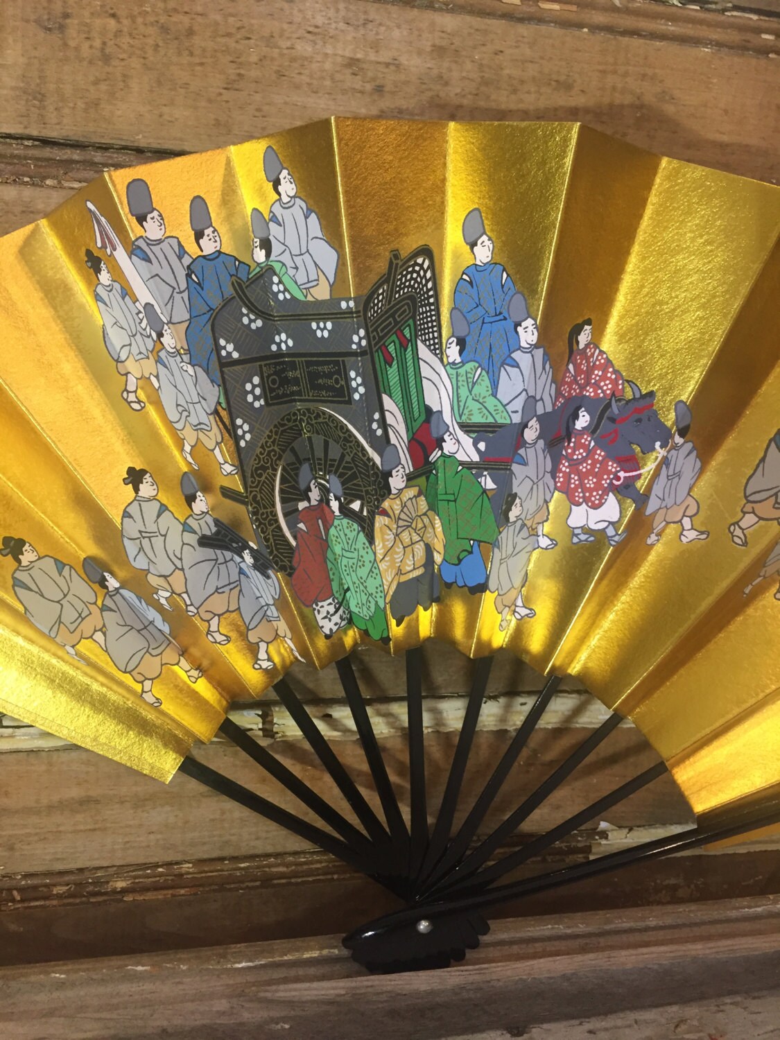 Japanese Hand Fan in Original Box With Stand, Folding Geshia Fan - Etsy
