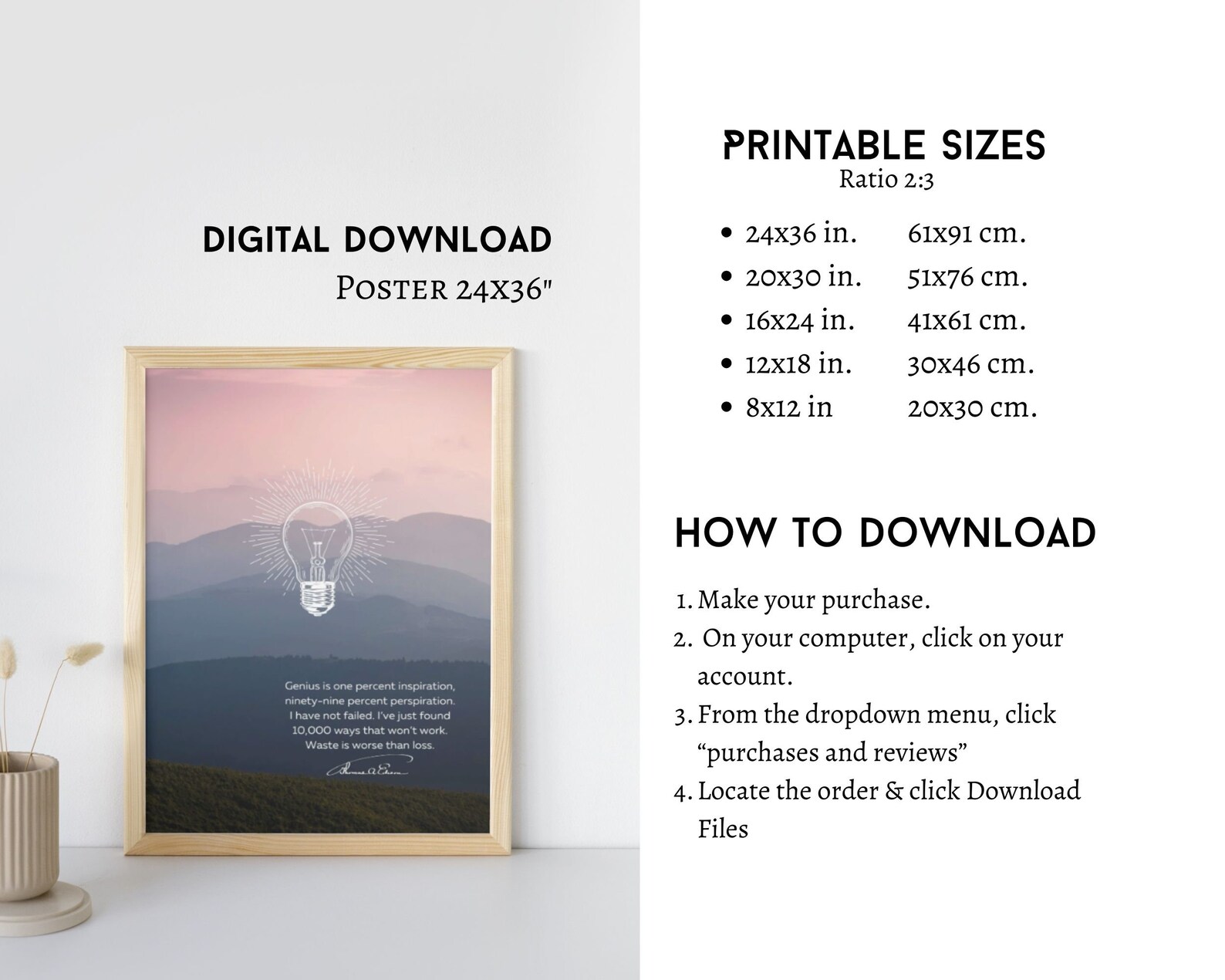 Motivational Wall Art for Encouragement, Inspirational Quote - Digital ...