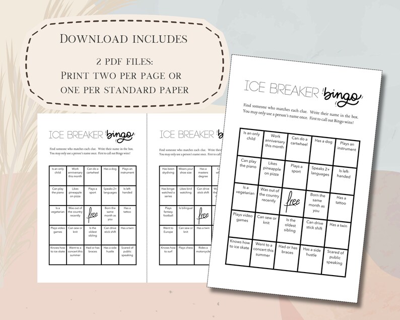 Find the Guest Bingo Game for Parties, Team Building, Reunions, and Fun ...