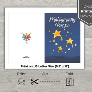 Printable Maligayang Pasko Card, Digital Download, 5x7, 4x6 - Etsy