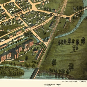 Chicopee, Massachusetts in 1878 - Bird's Eye View, Aerial Map, Panorama ...