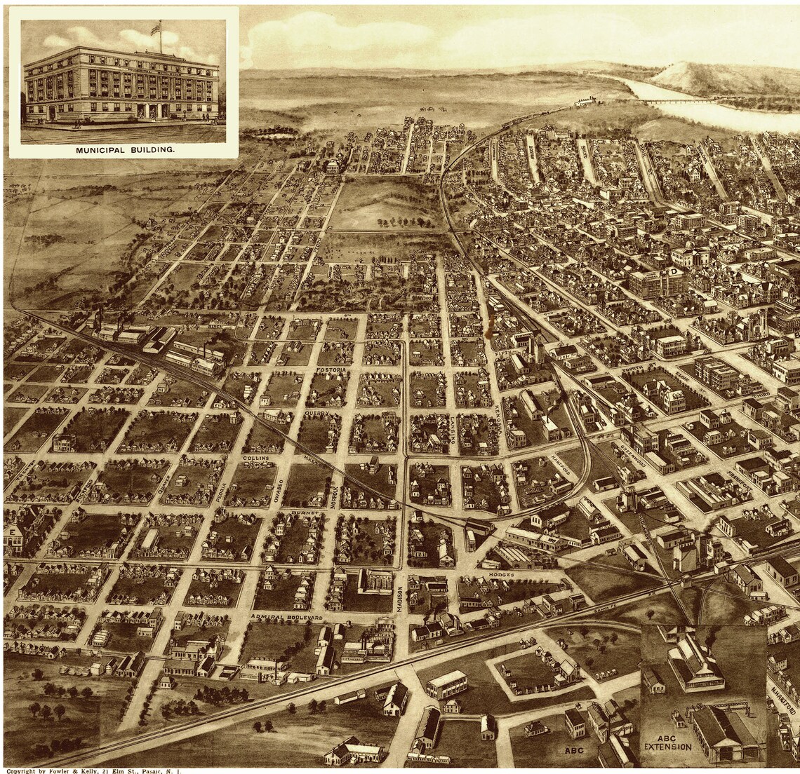 Tulsa Oklahoma in 1918 Bird's Eye View Map Aerial - Etsy