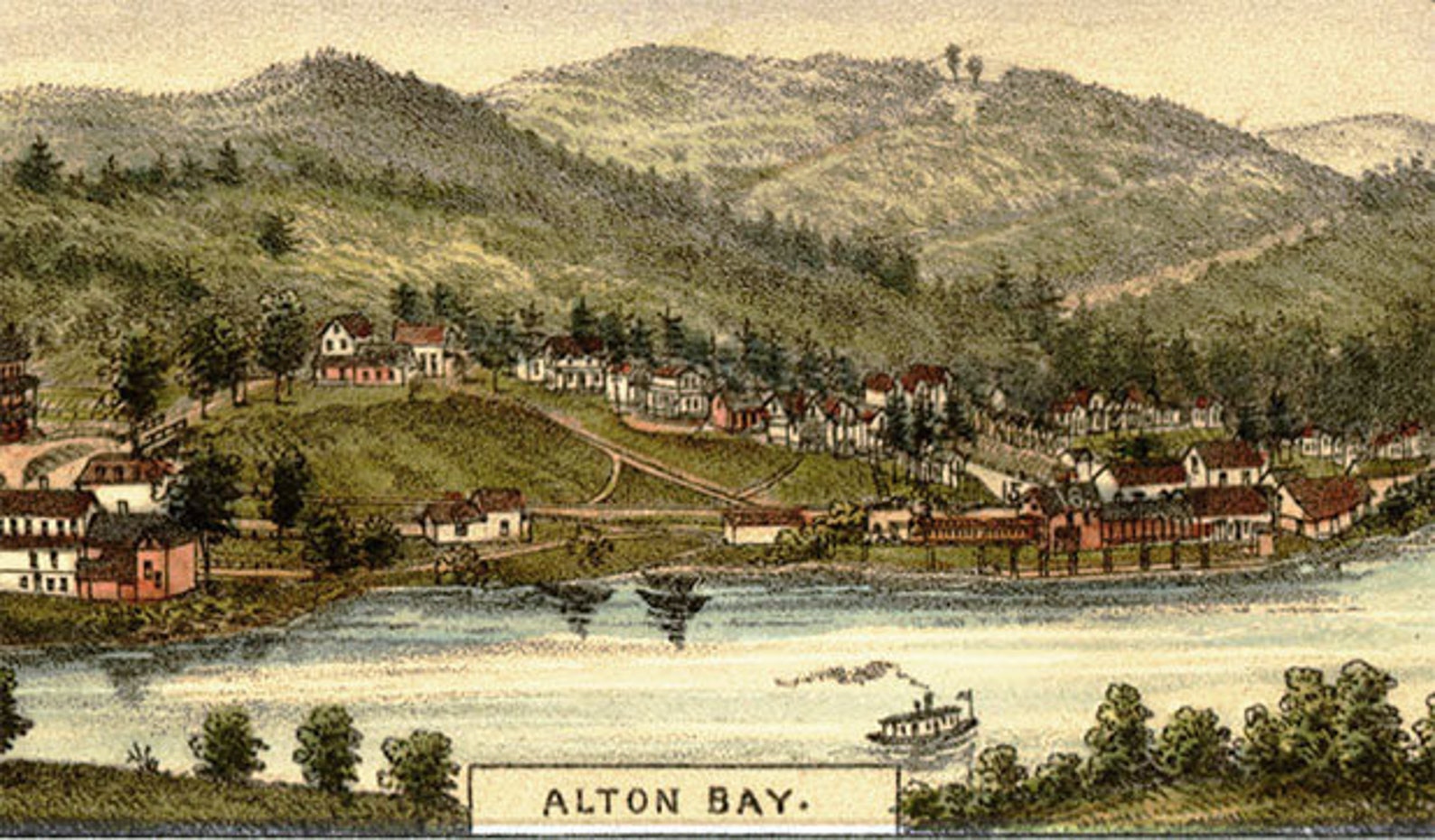 Alton & Alton Bay, New Hampshire in 1888 - Bird's Eye View Map, Aerial ...