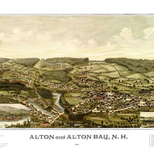 Alton & Alton Bay, New Hampshire in 1888 - Bird's Eye View Map, Aerial ...