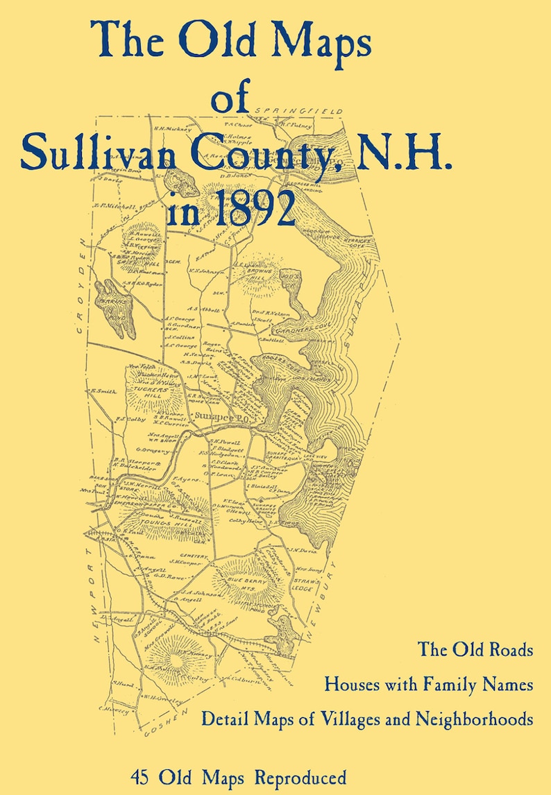 The Old Maps of Sullivan County, New Hampshire in 1892 - Etsy