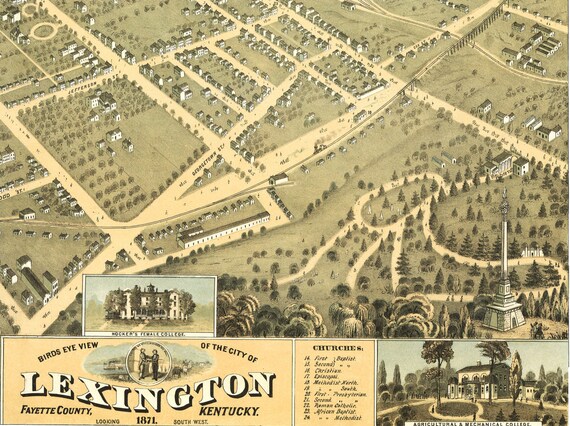 Historical Map Of Lexington Ky Historical Aerial Photograph Of The