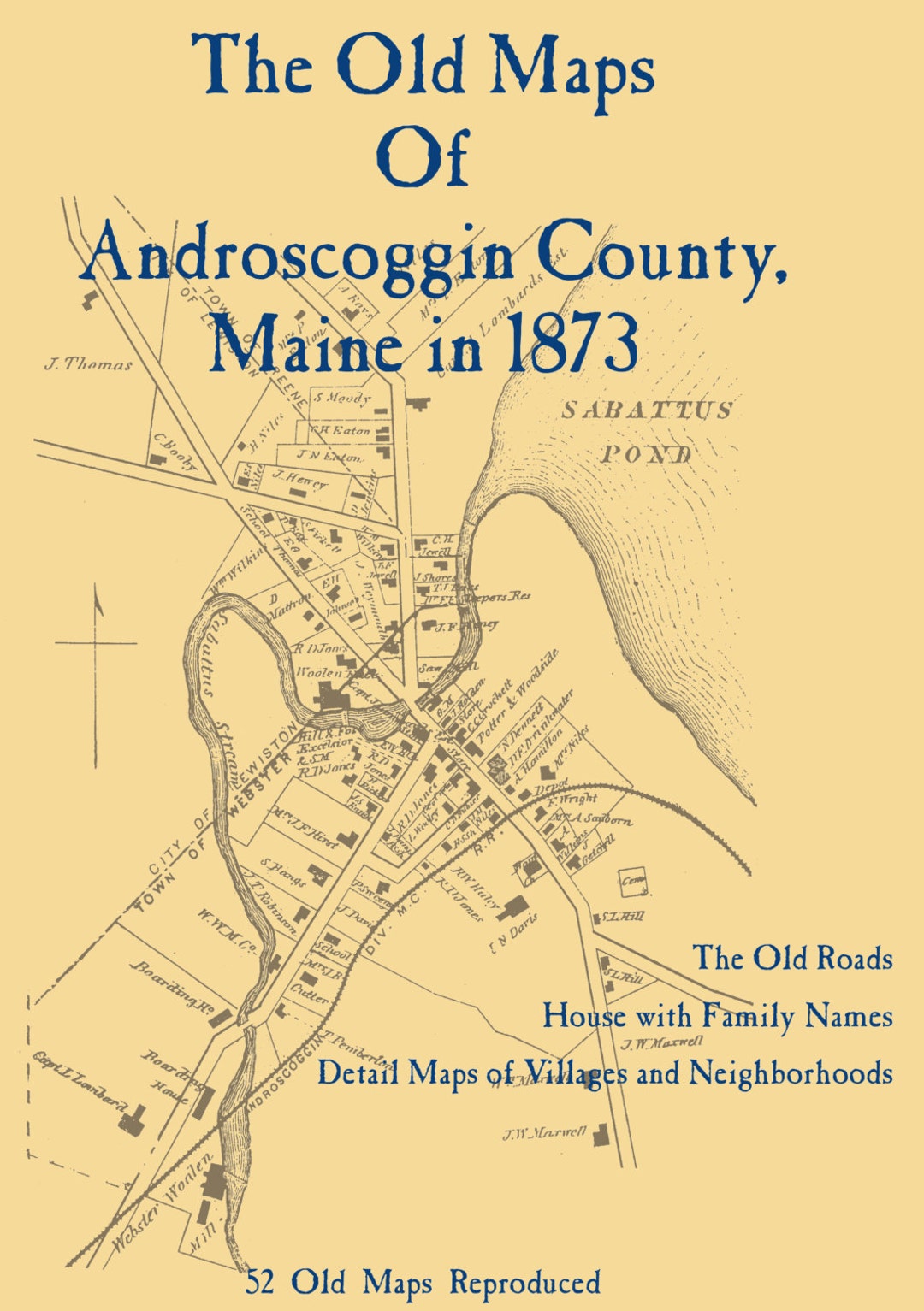 The Old Maps of Androscoggin County, Maine in 1873 - Etsy