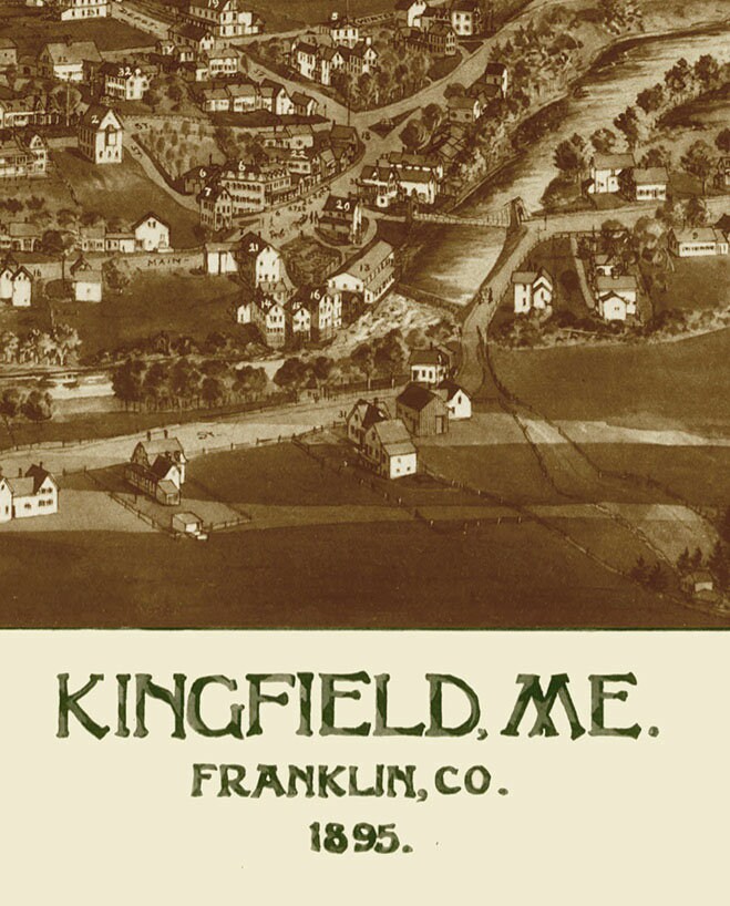 Kingfield, Maine in 1895 - Bird's Eye View Map, Aerial, Panorama ...