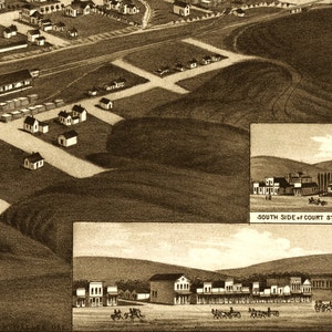 Pendleton, Oregon in 1884 - Bird's Eye View Map, Aerial Map, Panorama ...