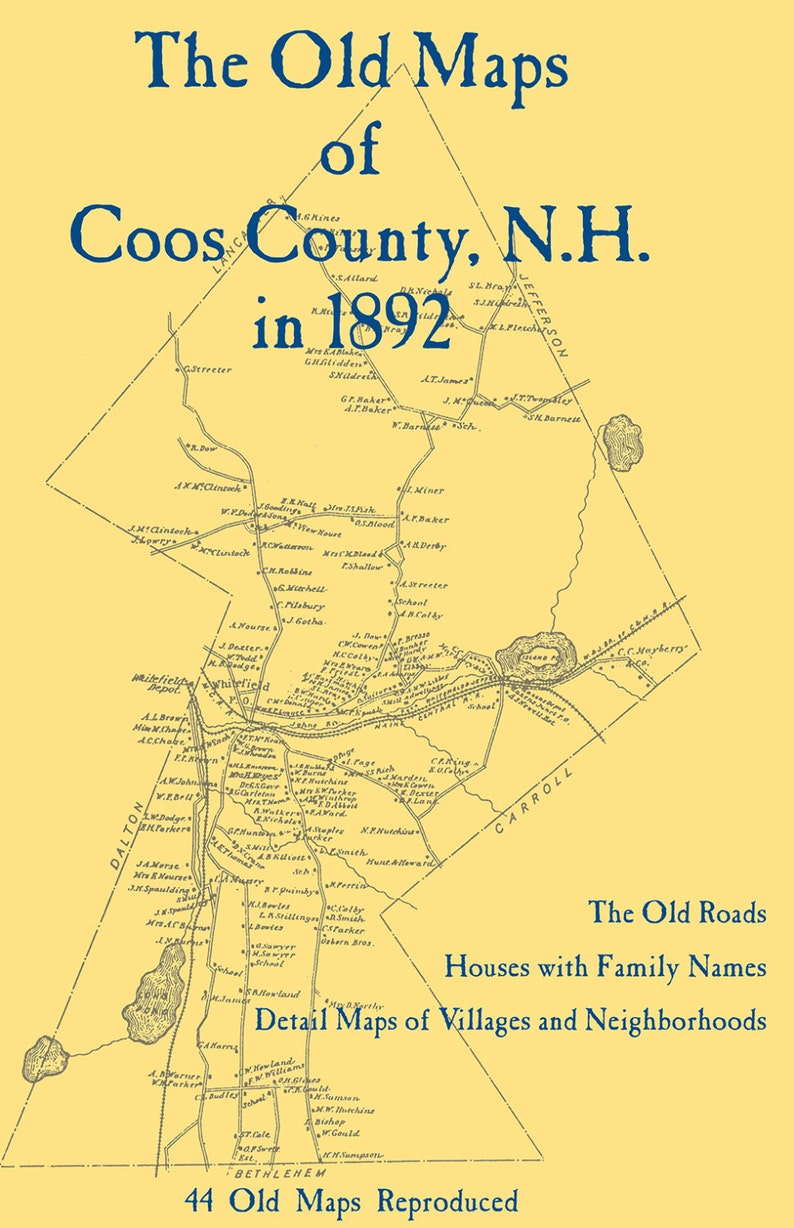 The Old Maps of Coos County, New Hampshire in 1892 - Etsy