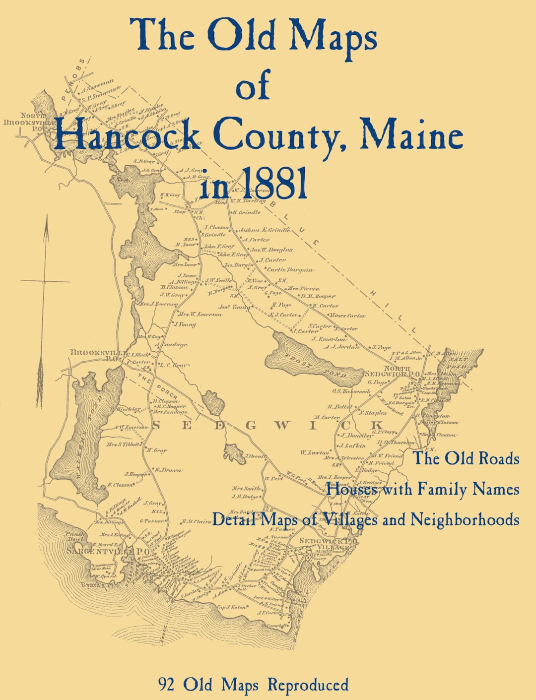 The Old Maps of Hancock County, Maine in 1881 - Etsy