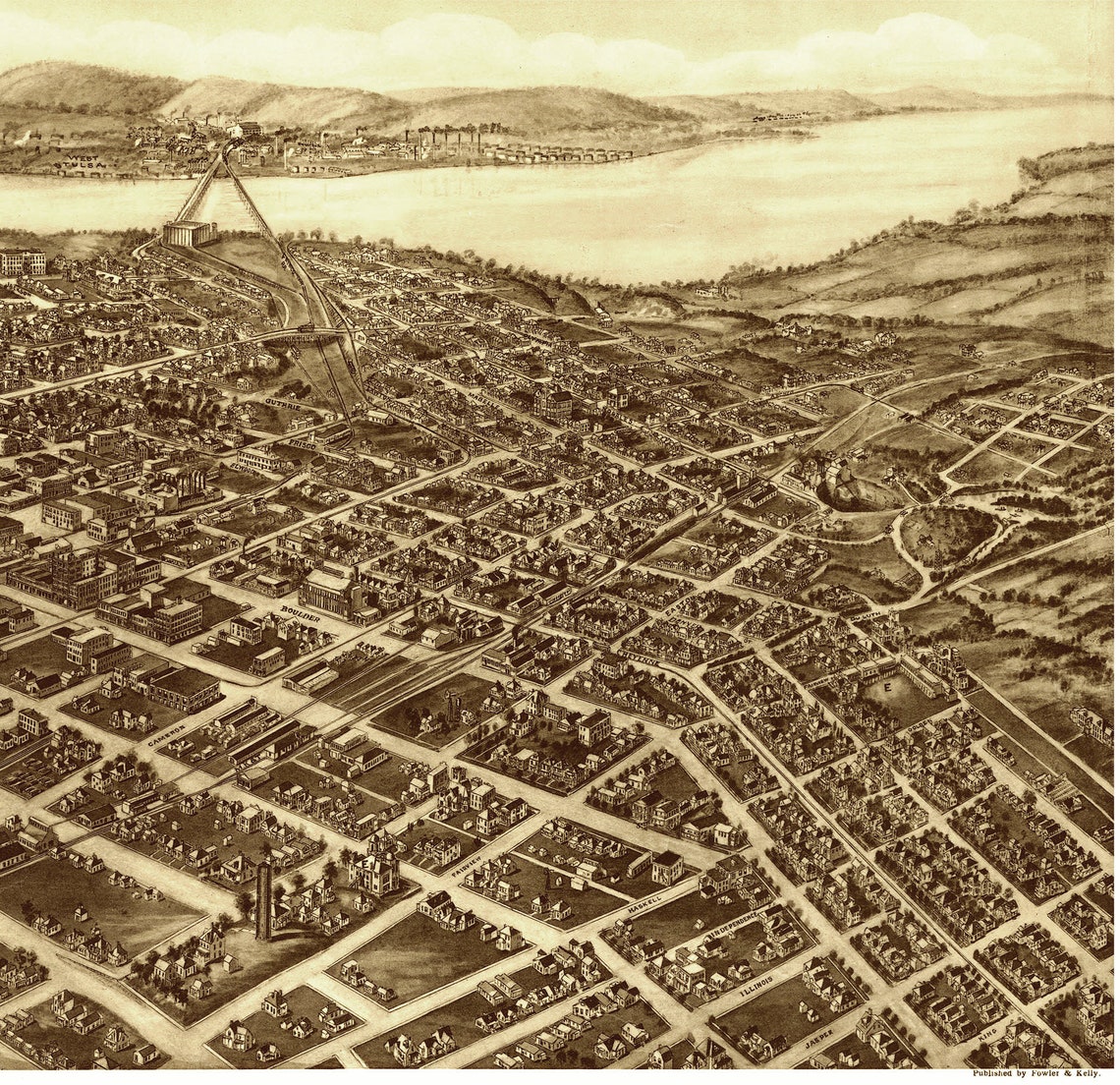 Tulsa Oklahoma in 1918 Bird's Eye View Map Aerial - Etsy