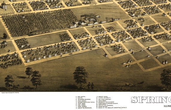 Old Aerial Photos Of Springfield Illinois Old State Capitol In