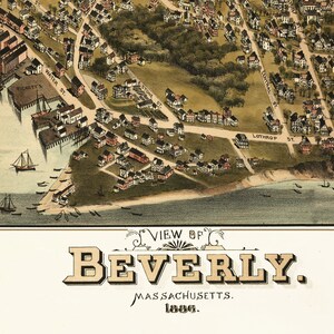 Beverly, Massachusetts in 1886 - Bird's Eye View, Aerial Map, Panorama ...