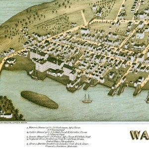 Warren, Rhode Island in 1877 - Bird's Eye View, Map, Aerial, Panorama ...
