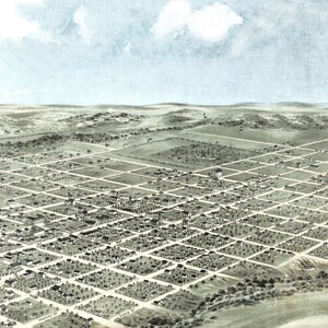 Nebraska City, Nebraska in 1868 - Bird's Eye View Map, Aerial, Panorama ...