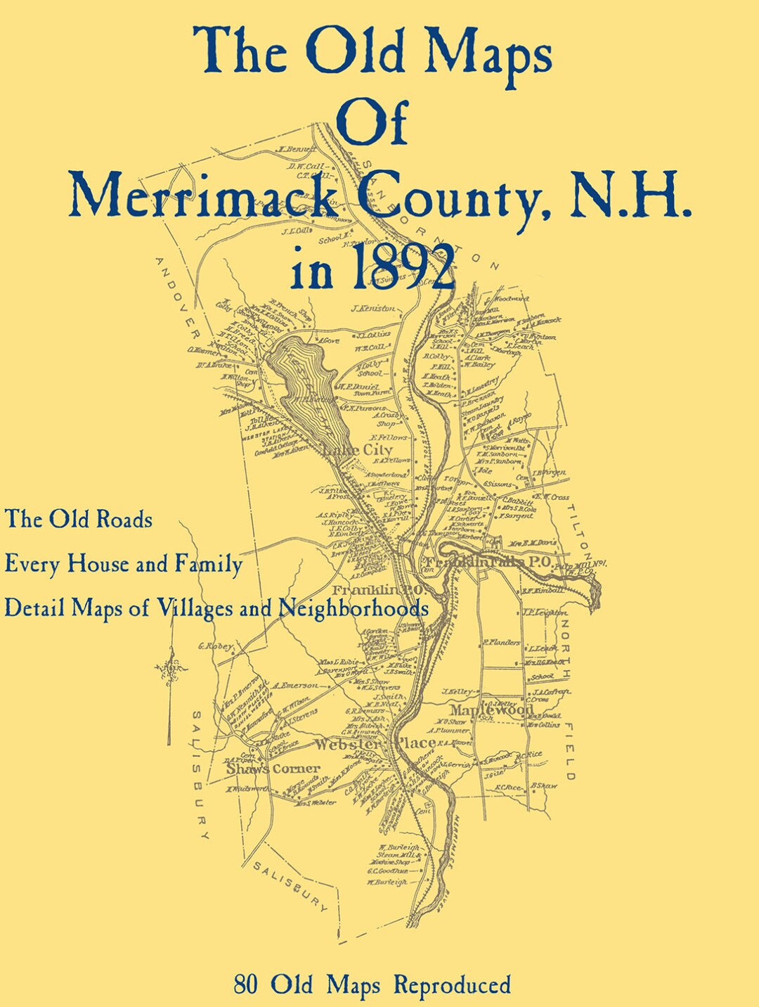 The Old Maps of Merrimack County, New Hampshire in 1892 - Etsy