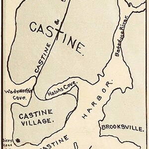 Castine, Maine in 1889 - Bird's Eye View Map, Aerial, Panorama, Vintage ...