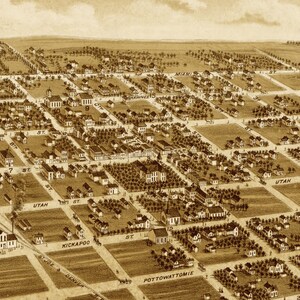 Hiawatha, Kansas in 1879 - Bird's Eye View Map, Aerial Map, Panorama ...