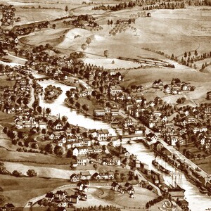 Cherryfield, Maine in 1896 - Bird's Eye View Map, Aerial, Panorama ...