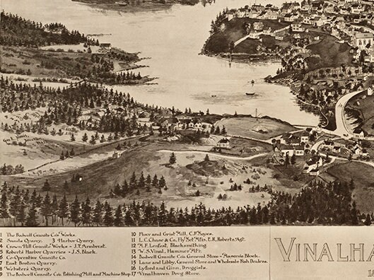 Vinalhaven, Maine in 1893 - Bird's Eye View Map, Aerial, Panorama ...