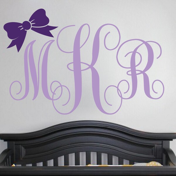 Bow Monogram Vinyl - Etsy