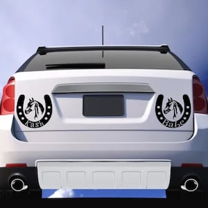 Horseshoe Personalized Vinyl Decal Sticker Horse Trailer Bumper Sticker ...