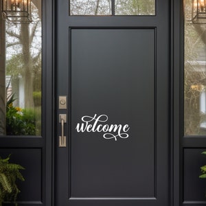 Welcome Front Door Vinyl Decal Sticker Foyer Wall Decal Entryroom ...