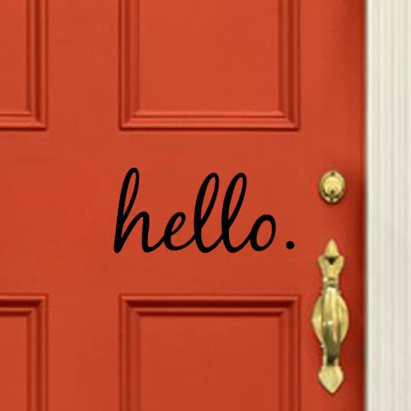 Hello Decal for Front Door - Etsy
