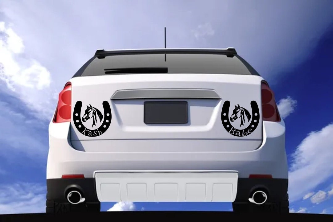 Horseshoe Personalized Vinyl Decal Sticker Horse Trailer Bumper Sticker ...