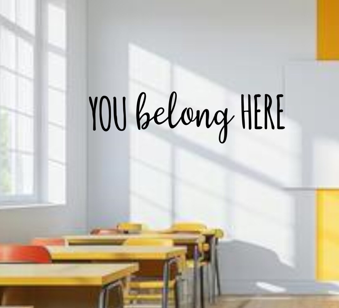 You Belong Here Decal Classroom Door Decal Back to School Decal Teacher ...