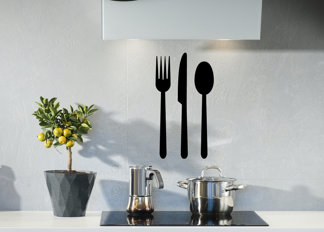 Food Utensils Decal Wall Vinyl Sticker Family Kids Room Mural Fork ...