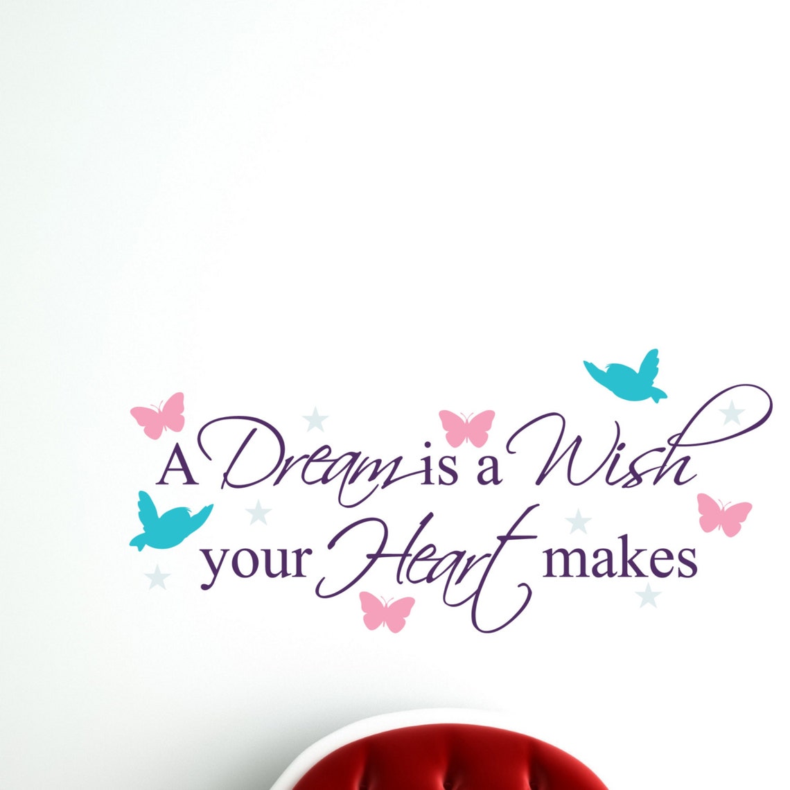 A Dream is a Wish Your Heart Makes Decal With Birds - Etsy