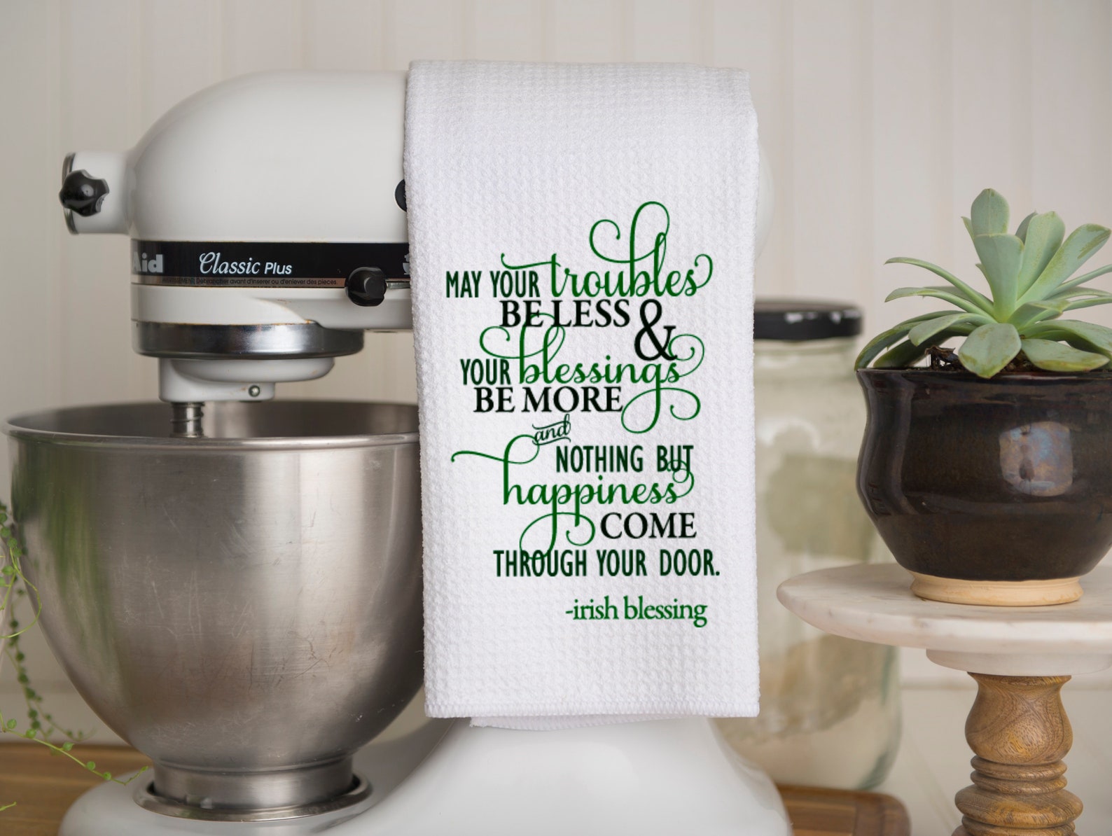 Irish Blessing Kitchen Tea Towel Waffle Tea Towel Holiday Tea Towel ...