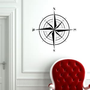 Compass Rose - Decal Wall Vinyl Sticker Family Kids Room Mural Sky Map ...